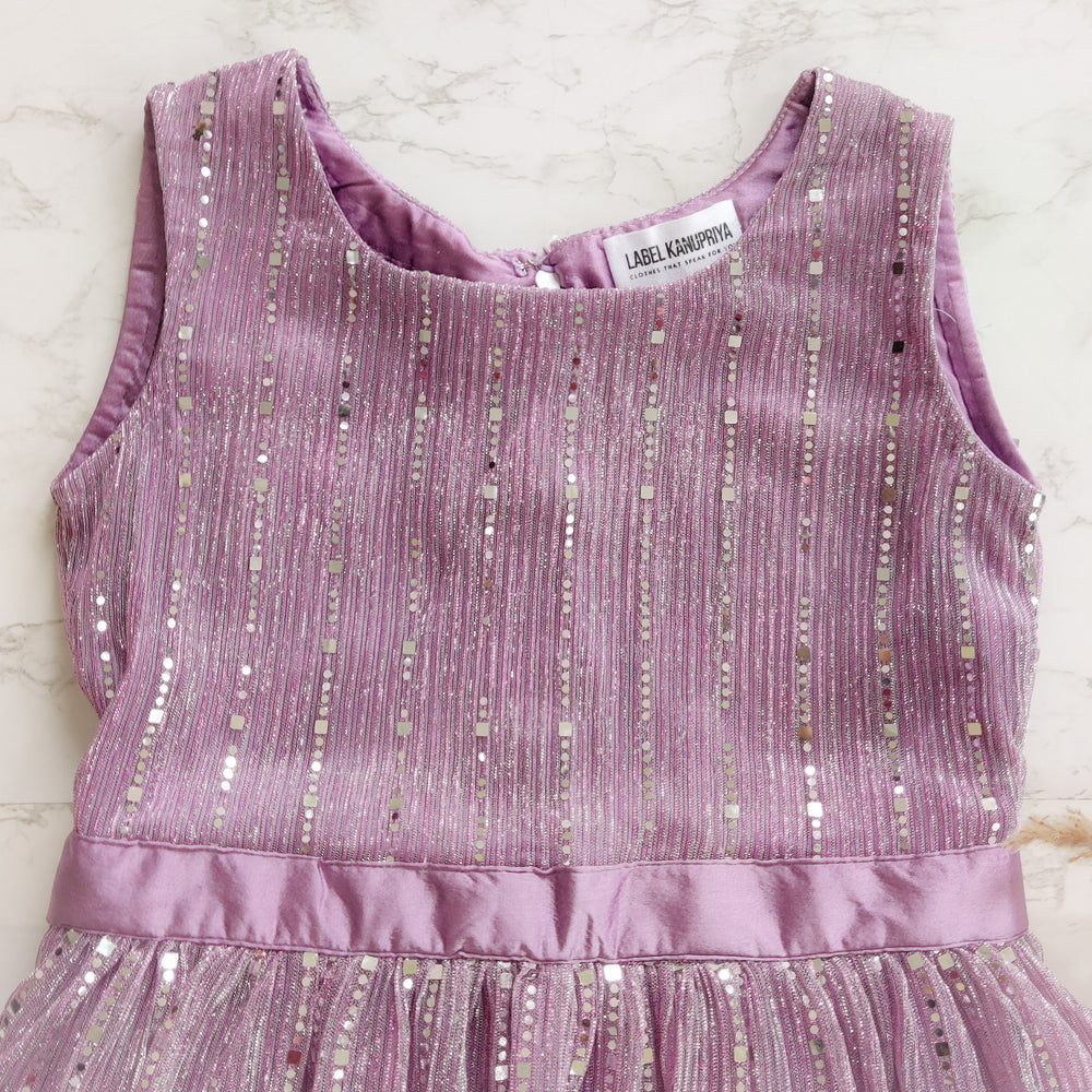 Lilac Shimmer Fabric Kids Dress