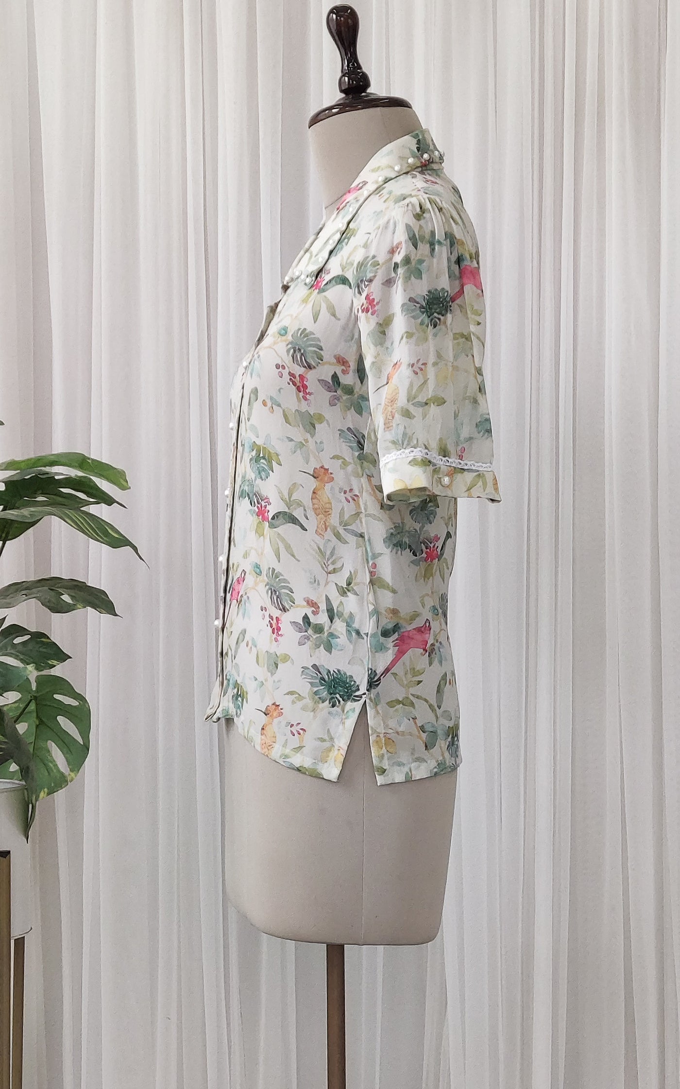 Off White Bird Georgette Top