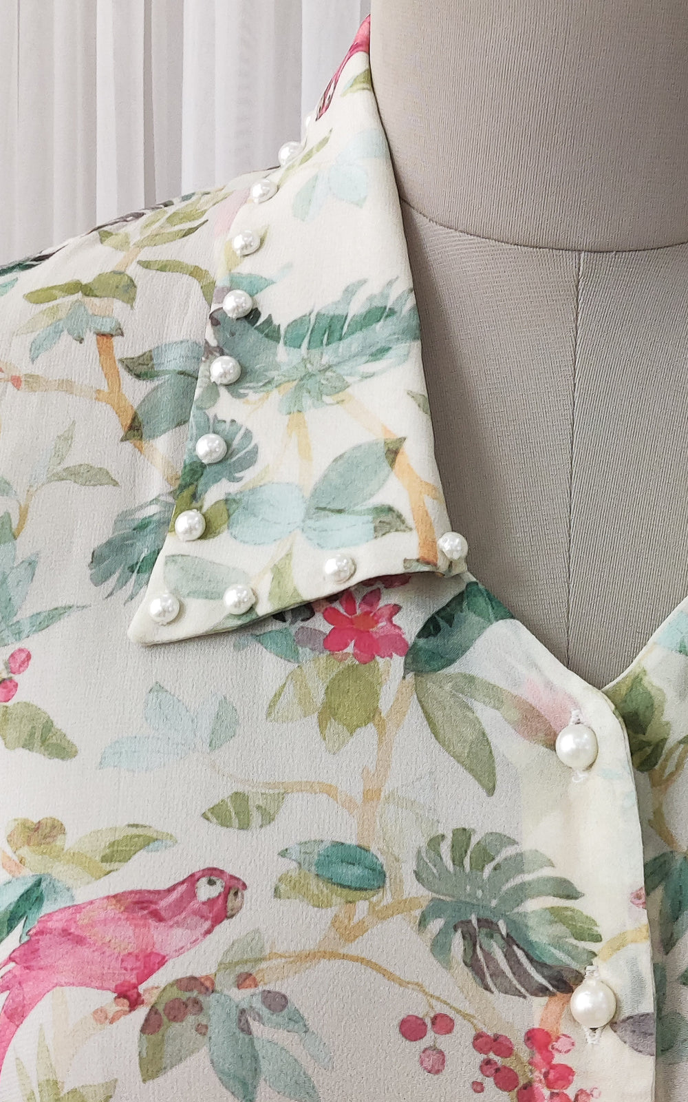 Off White Bird Georgette Top